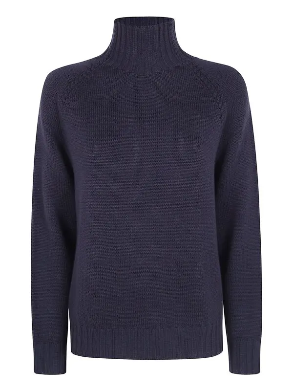 Rossopuro Wool Turtle Neck Sweater - Black