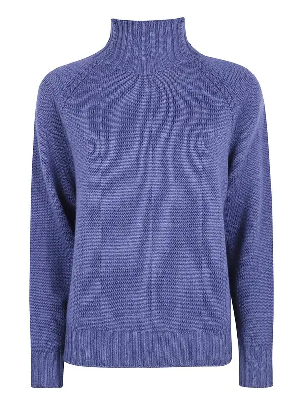 Rossopuro Wool Turtleneck Sweater - Blue