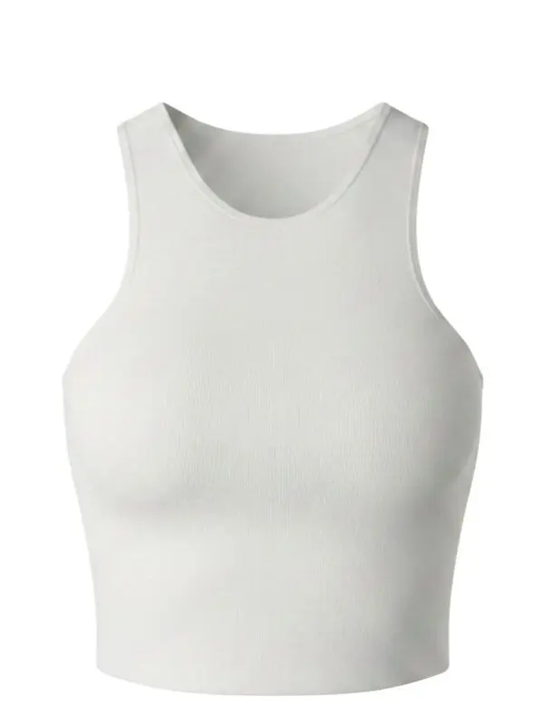 FOREPLAY GOLF High Neck Cropped Tank - White