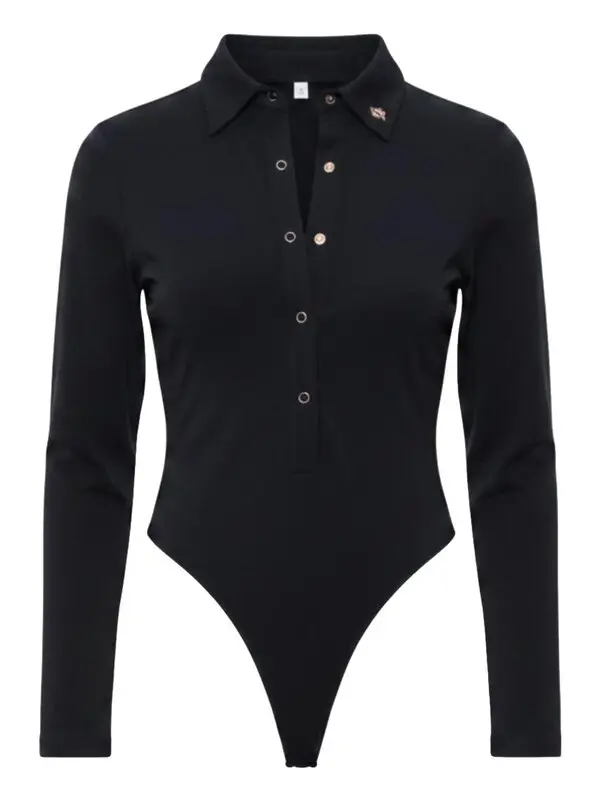 FOREPLAY GOLF Long Sleeve Polo Bodysuit - Black