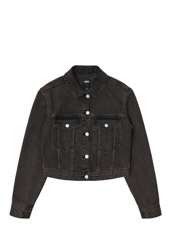 DR. DENIM Becky Cropped Trucker Jacket - Brown