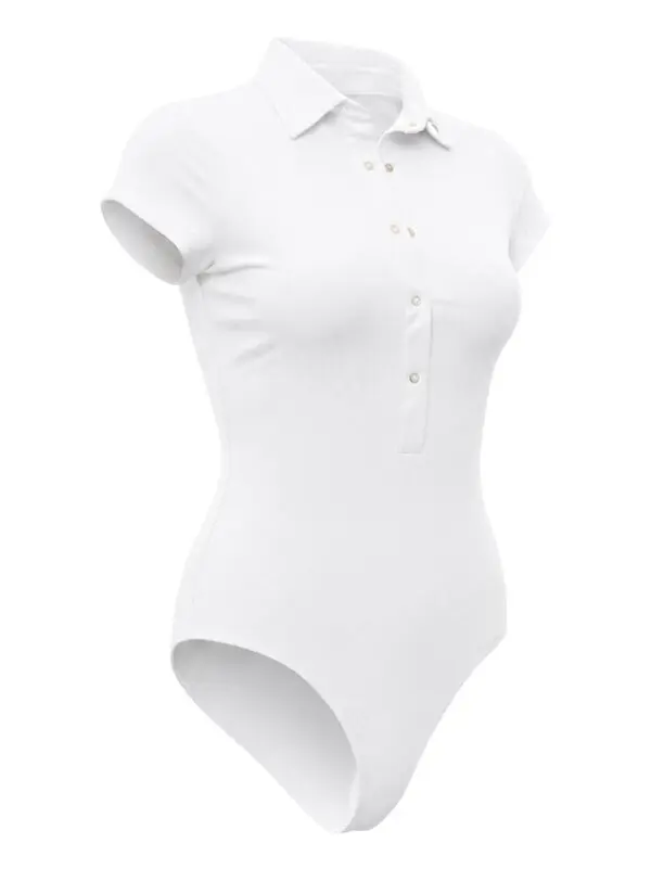 FOREPLAY GOLF Foreplay Golf Polo Bodysuit Short Sleeve - White