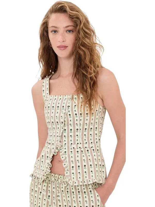 HOUSE OF SUNNY Vintage Rose Top - Multi Stripe