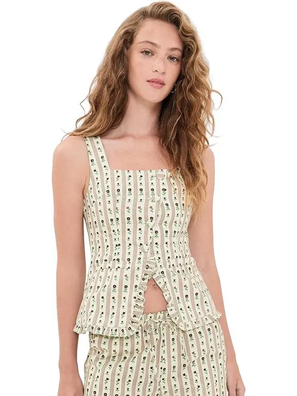 HOUSE OF SUNNY Vintage Rose Top - Multi Stripe
