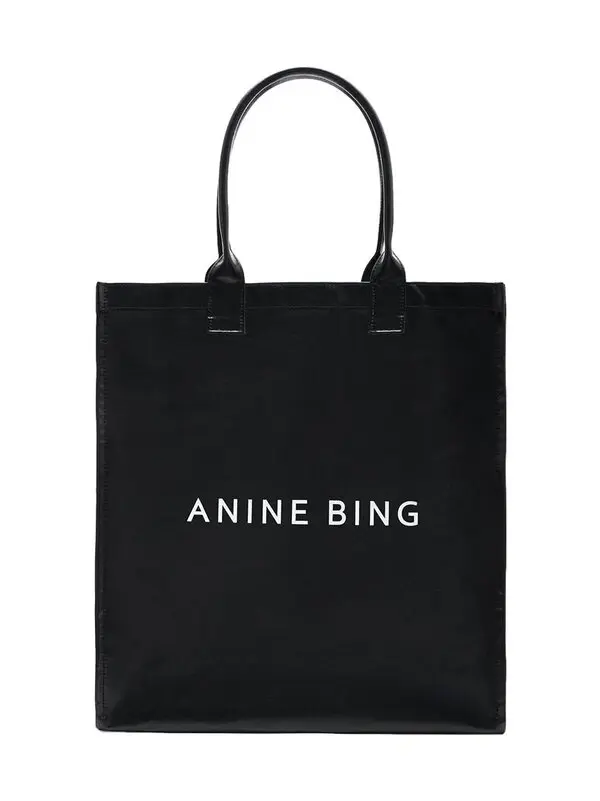ANINE BING Leonie Coated Canvas Tote - Black