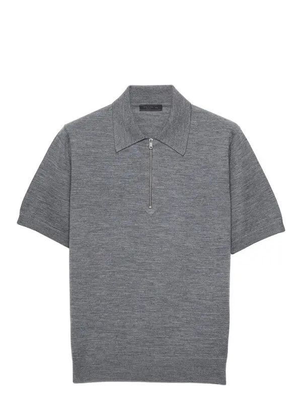 Prada Superfine Wool Polo Shirt - Grey