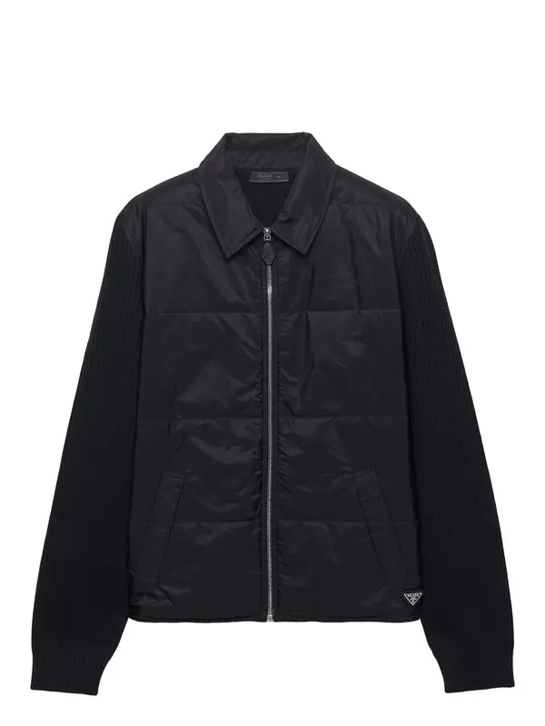 Prada Wool And Re-nylon Gabardine Cardigan - Black