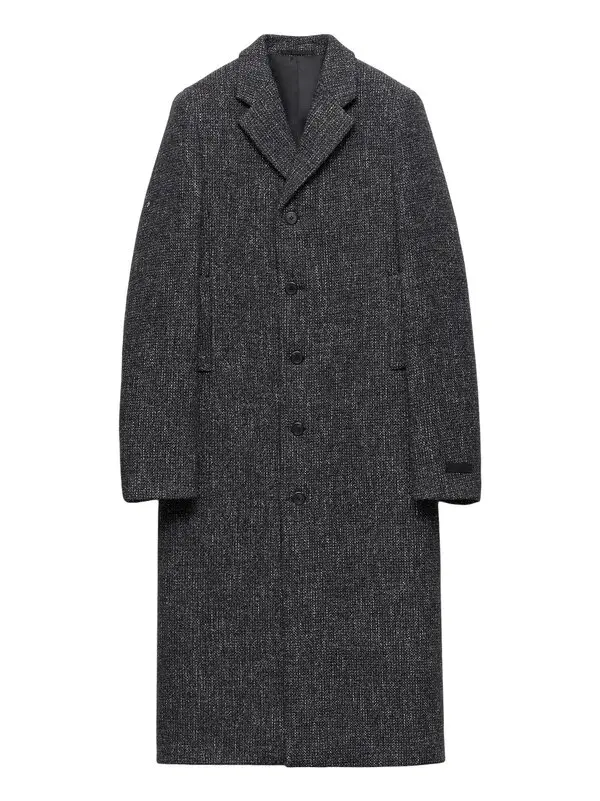 Prada Single-breasted Wool Blend Coat - Grey