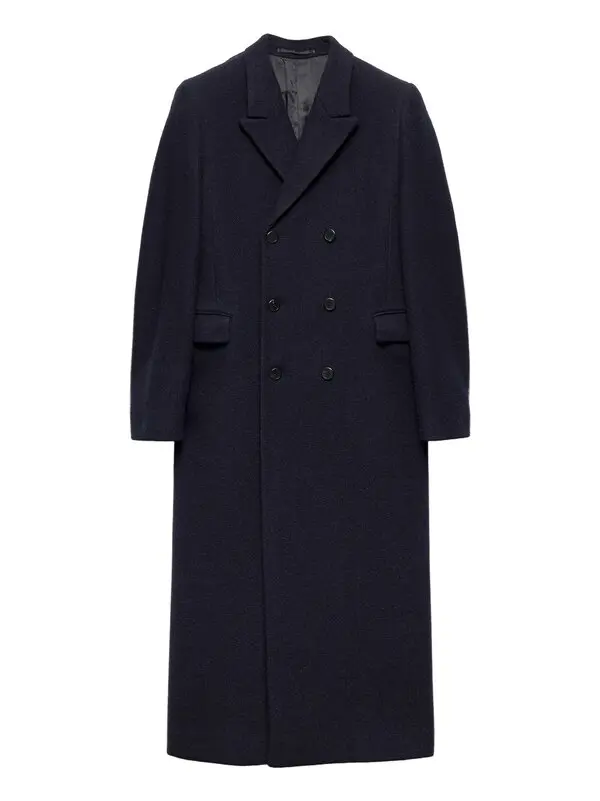 Prada Double-breasted Wool Coat - Blue