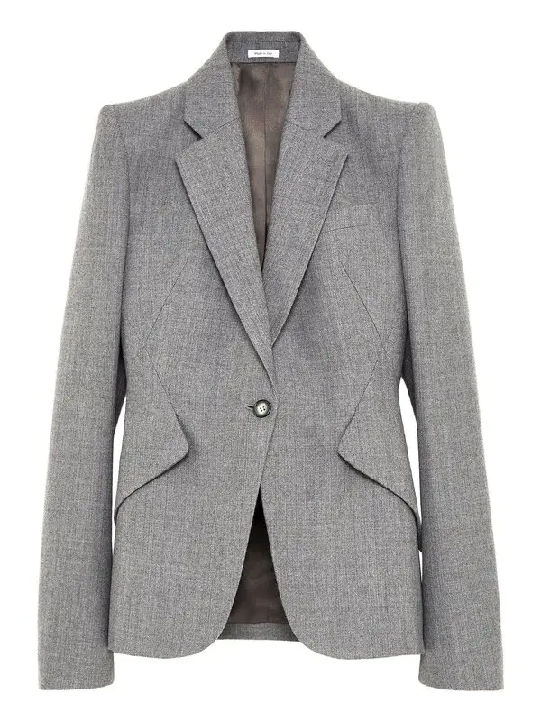 Alexander McQueen Wool Pinstripe Single-breasted Jacket - Grey