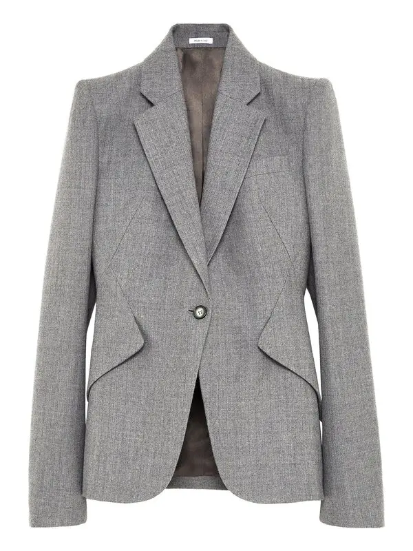 Alexander McQueen Wool Pinstripe Single-breasted Jacket - Grey