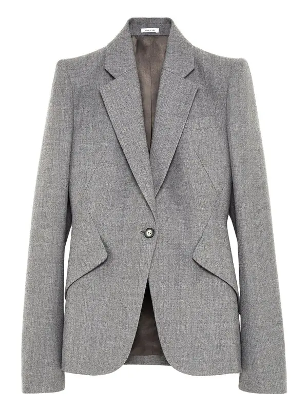 Alexander McQueen Wool Pinstripe Single-breasted Jacket - Grey