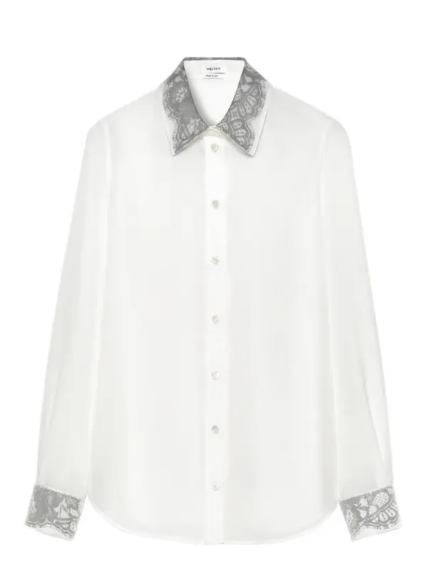 Alexander McQueen Floral Lace Detail Shirt - Ivory