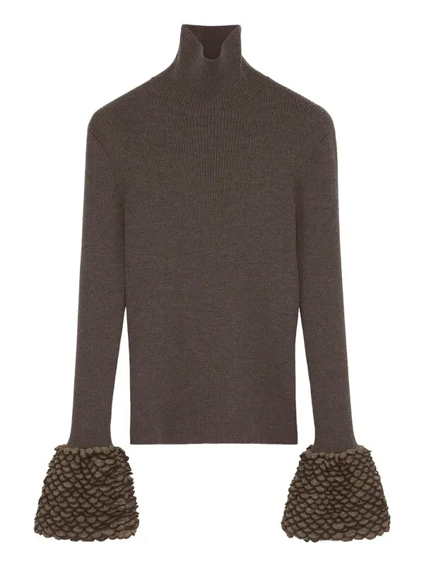 Alexander McQueen Knit Feathers Top - Brown