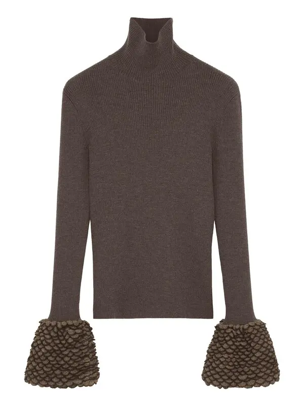 Alexander McQueen Knit Feathers Top - Brown