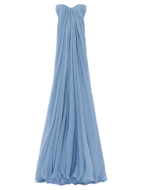 Alexander McQueen Bustier Evening Dress - Blue
