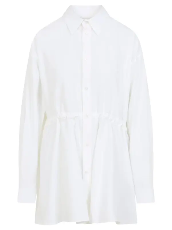 Balenciaga Cotton Hourglass Shirt Dress - White