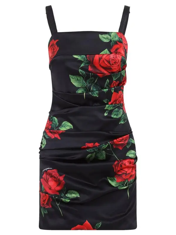 Dolce & Gabbana Mini Dress Rose - Black