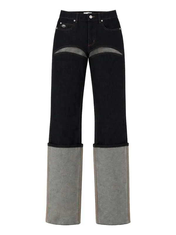 JEAN PAUL GAULTIER Cutout Detail Denim Pants - Blue