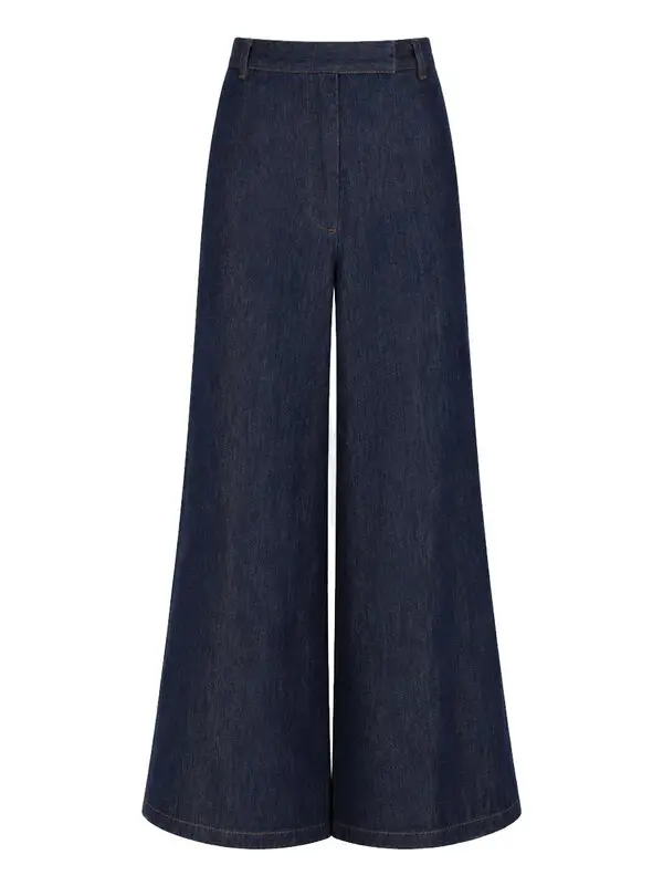 Dries Van Noten Wide Leg Denim Trousers - Blue