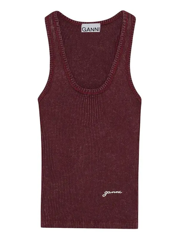 GANNI Baby Fit T-shirt - Red