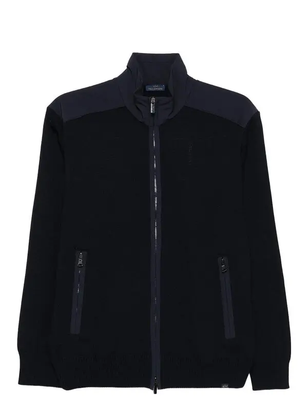 Paul & Shark Soft Cool Touch Wool Zip-up Sweater - Blue