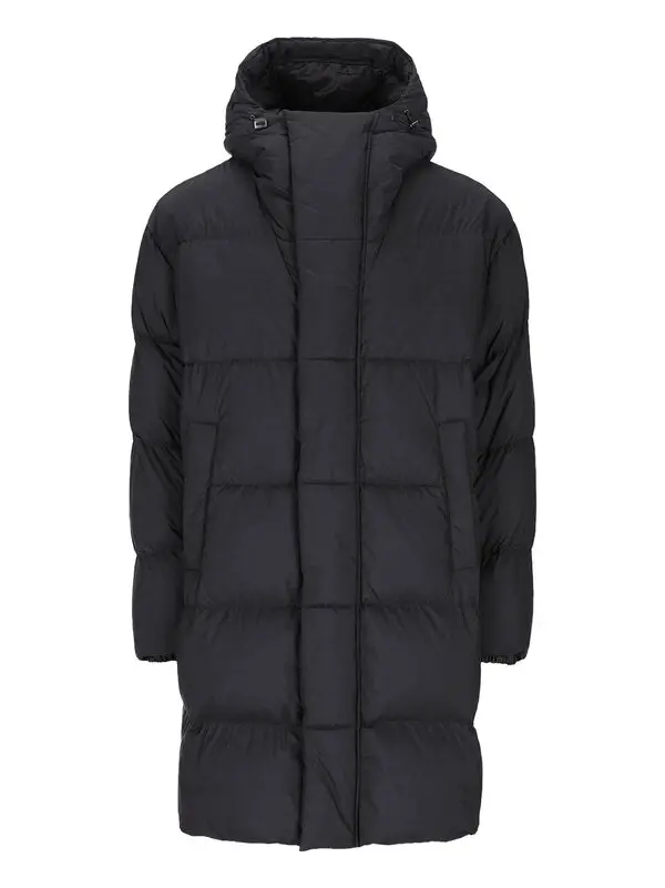 Herno Long Down Jacket With Hood - Grey