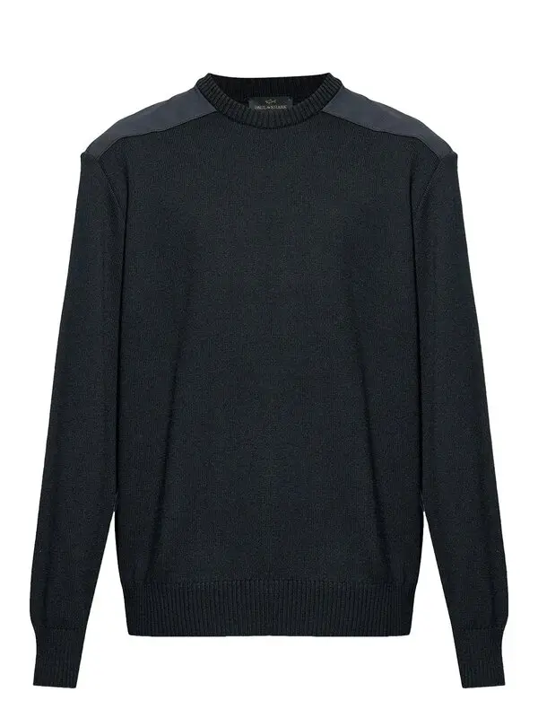 Paul & Shark Soft Cool Touch Wool Sweater With Typhoon Details - Black