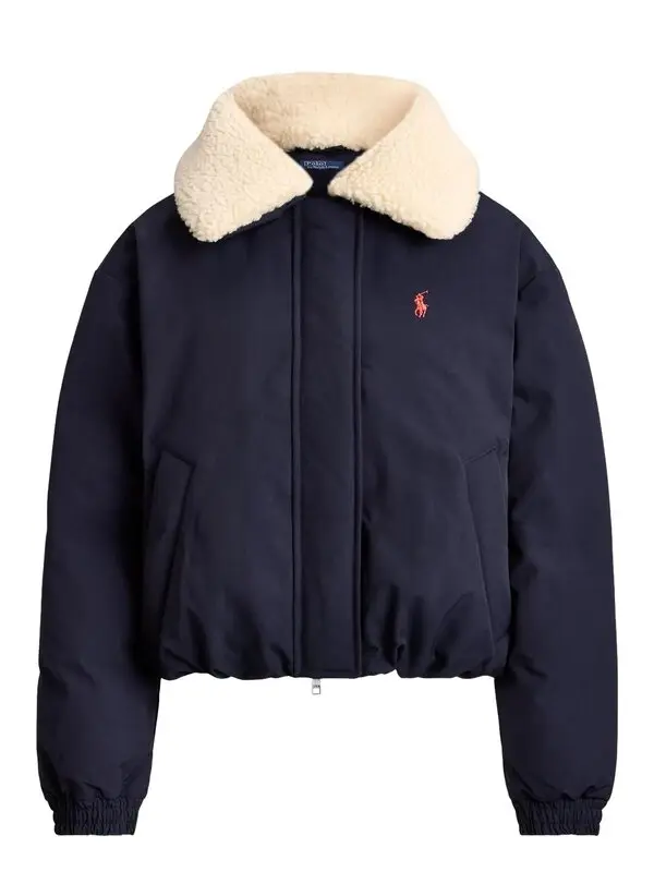 Polo Ralph Lauren Shearling Collar Windbreaker Jacket - Blue