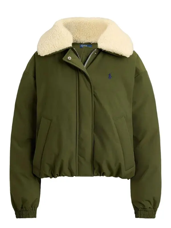 Polo Ralph Lauren Shearling Collar Windbreaker Jacket - Green
