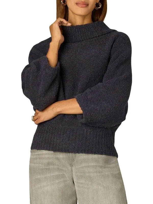 Wit & Wisdom Dolman Sleeve Bouclé Sweater - Blue Charcoal