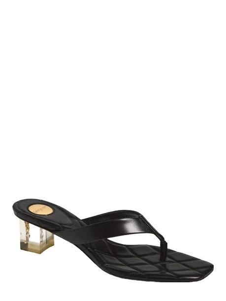 Saint Laurent Plexiglas Cassandre Heel Flip Flop - Nero