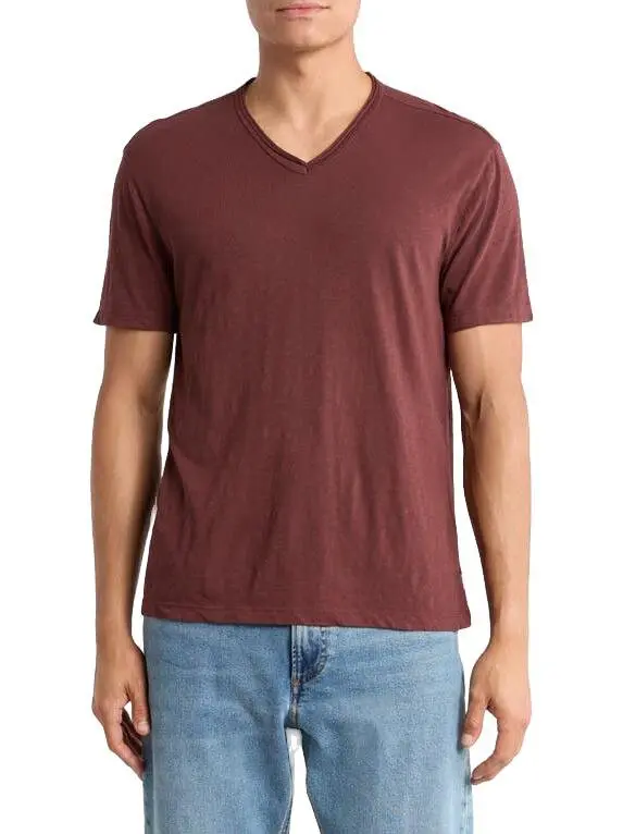 John Varvatos Miles Slub Organic Cotton V-neck T-shirt - Pruce