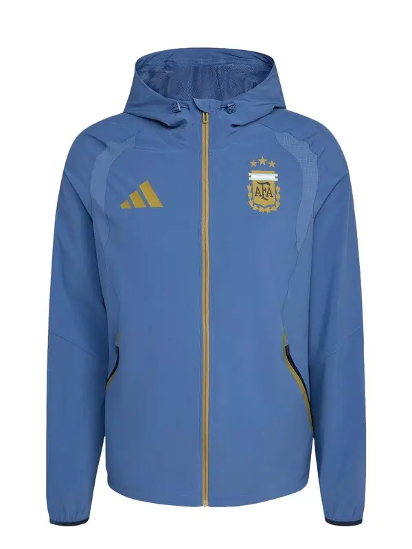 Adidas Argentina Tiro Travel Full Zip Windbreaker - Blue