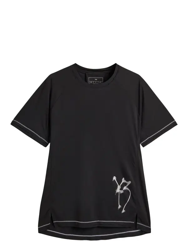 YOHJI YAMAMOTO POUR HOMME X Adidas Gfx Run Short-sleeve Tee - Black
