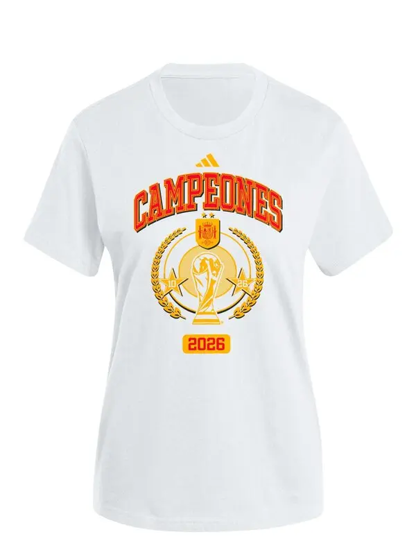 Adidas Spain Campeones 2026 Graphic Tee - White