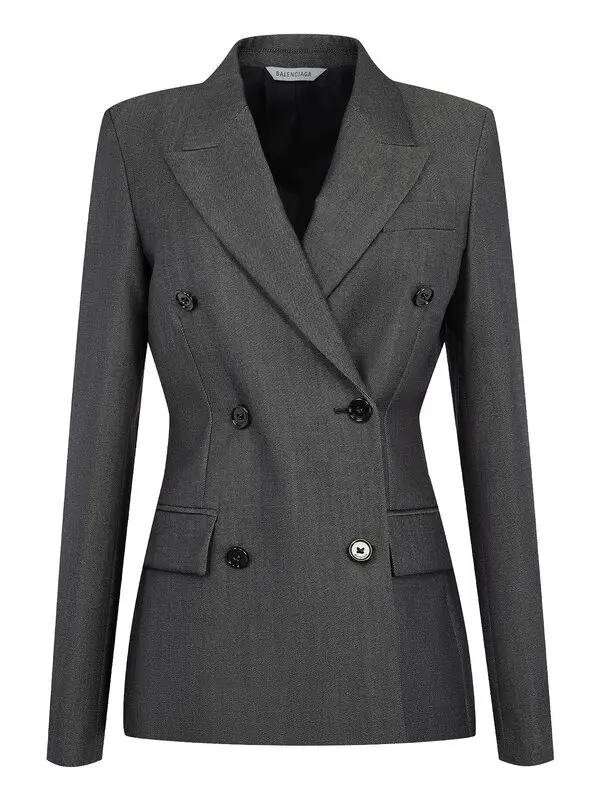 Balenciaga Double Breasted Tailored Jacket - Blue