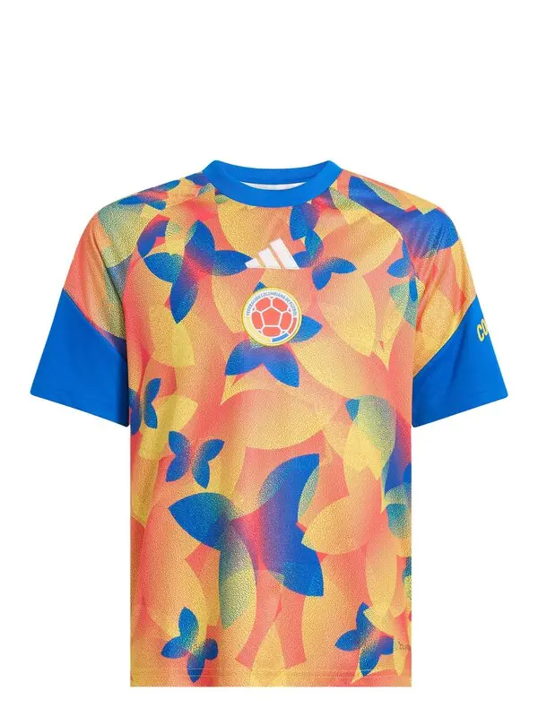 Adidas Colombia 26 Home Pre Match Jersey 'glow Blue / Semi Lucid Red / Impact Yellow - Orange