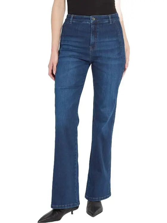 Lyssé Liora High Waist Trouser Jeans - Dark Authentic Midwash