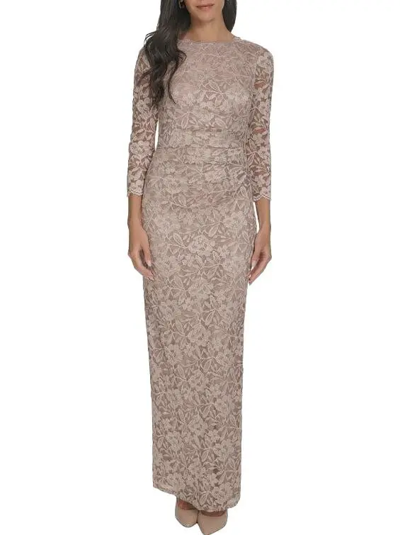 JESSICA HOWARD Lace Column Gown - Champagne