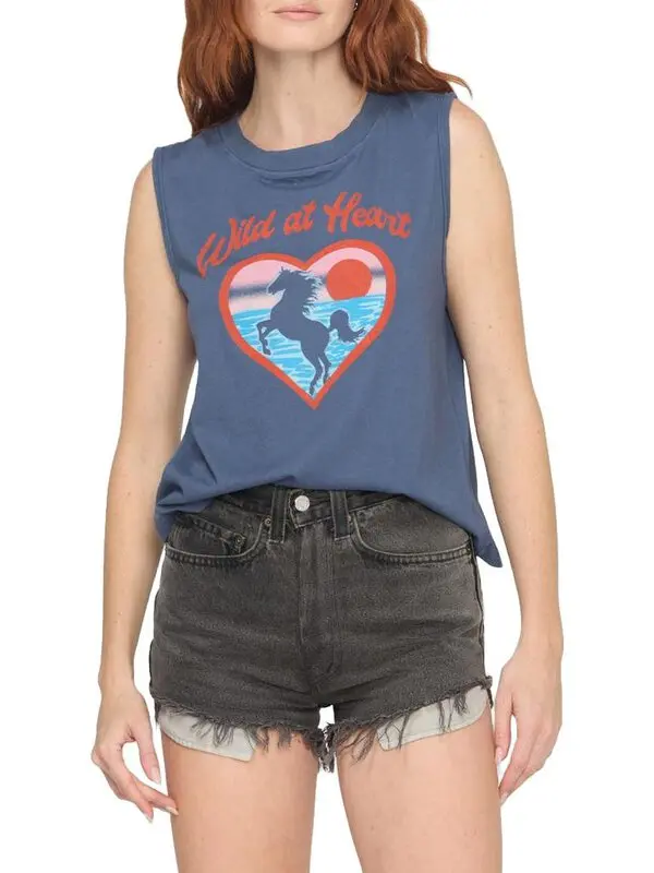 PROJECT SOCIAL T Wild At Heart Tank - Deep Indigo