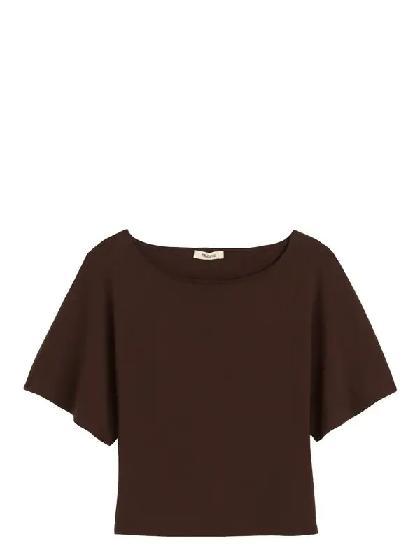 Madewell Boatneck Dolman Sleeve Top - Dark Chicory