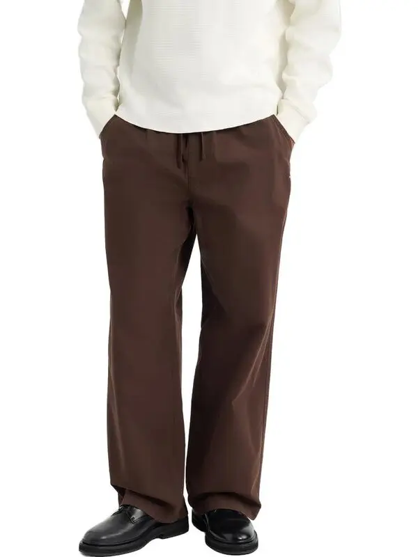 Bp. Relaxed Fit Cotton Twill Drawstring Pants - Brown Coffee