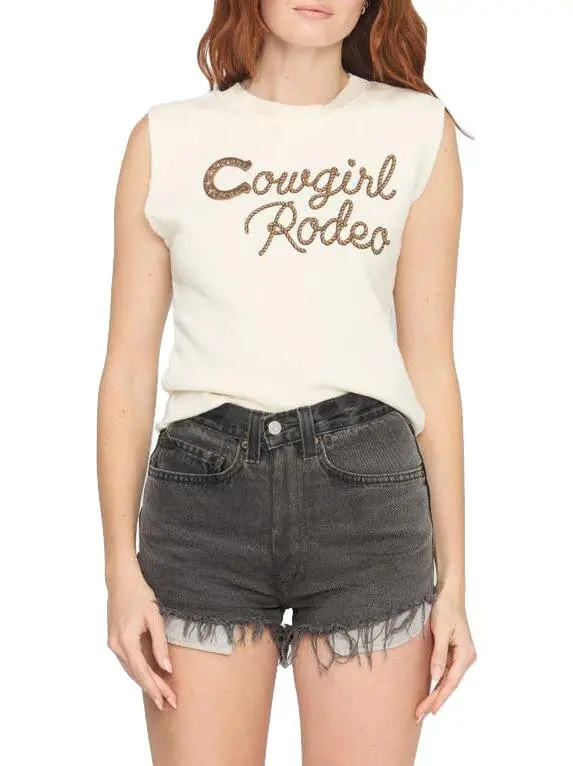 PROJECT SOCIAL T Sleeveless Graphic Sweatshirt - Cream