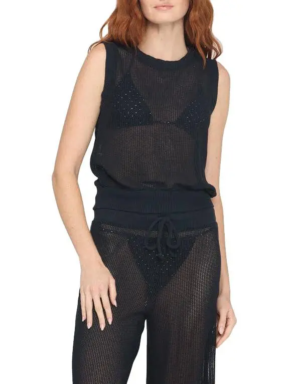 PROJECT SOCIAL T Soleil Mesh Tank - Black