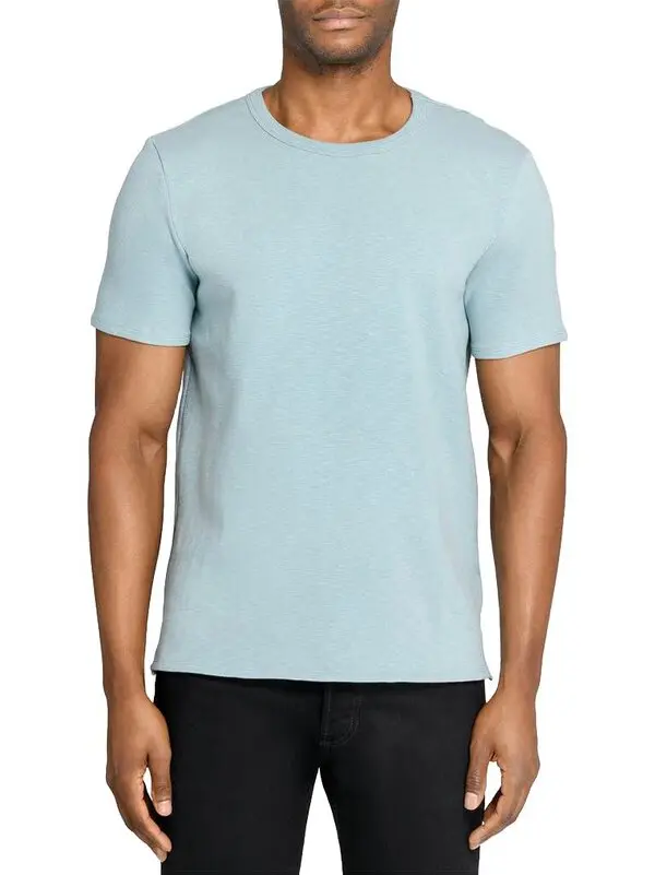 W.R.K Asher Black Slub Stretch Cotton & Modal T-shirt - Blue