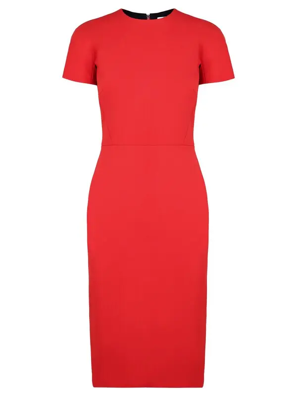 Victoria Beckham Tailored Sheath Dress With Back Zip - Red