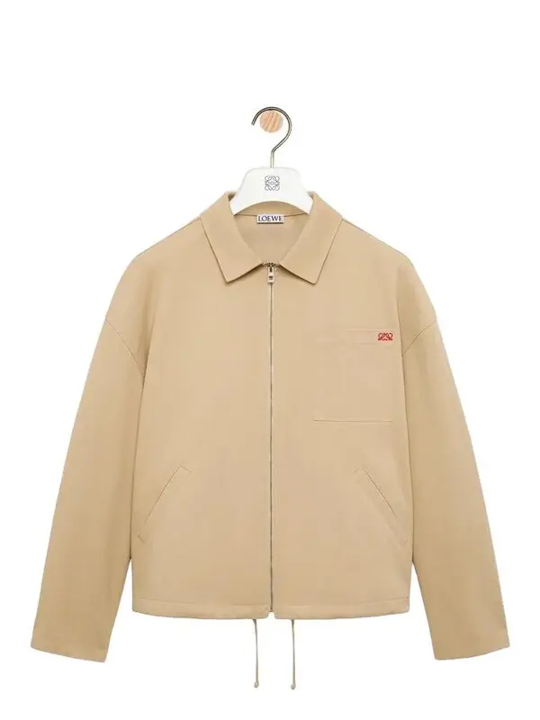 Loewe Zip-up Shirt Jacket With Drawcord Hem - Beige