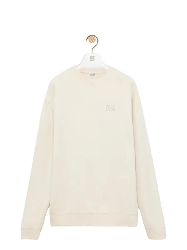 Loewe Embroidered Logo Crewneck Sweatshirt - Beige