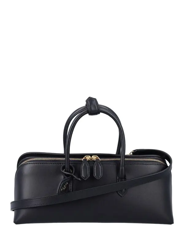 Alaïa Delta Mini Box Calfskin Handbag - Nero